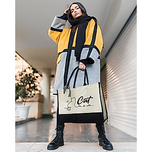 Aplata Canvas Tote Bag for Women,Beach Bag,Cat Gifts for Cat Lovers,Bride Tote Bag, Bridal Shower Gifts,Bridesmaid Gifts,Cat Lover Gifts for Women