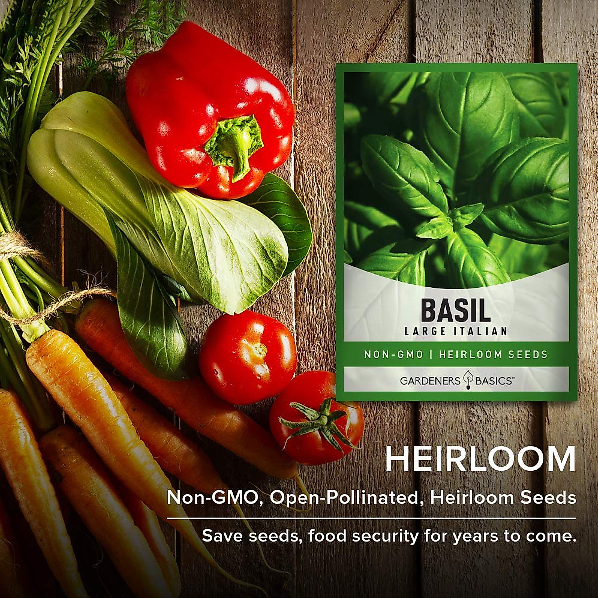 Basil Seeds for Planting (Large Leaf) Heirloom Non-GMO Herb Plant Seeds for Home Herb Garden Indoors, Outdoors, and Hydroponics by Gardeners Basics