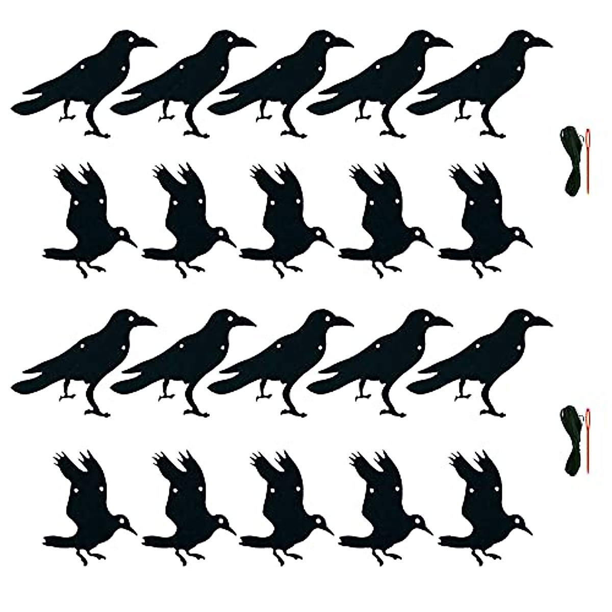 SaktopDeco 2 Pack Black Felt Crow Garland Banner Crow Halloween Birthday Decorations Creative Decor Haunted House Fireplace Decor