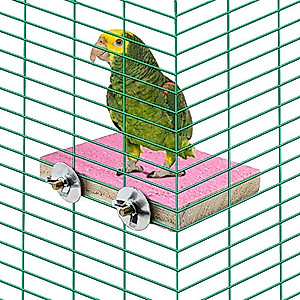 Hamiledyi 6 PCS Bird Perch Stand Toy Wood Parrot Paw Grinding Stick Perch Stand Platform Parakeet Cage Accessories Exercise Toys for Budgies Cockatiel Conure