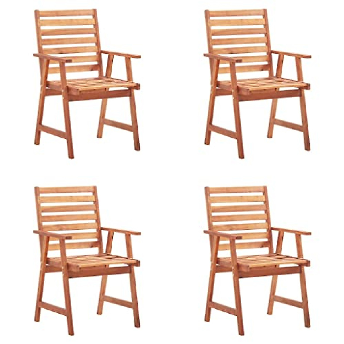 VRAXO Patio Dining Chairs 4 pcs with Cushions Solid Acacia Wood,Outdoor Chairs-72.16lbs