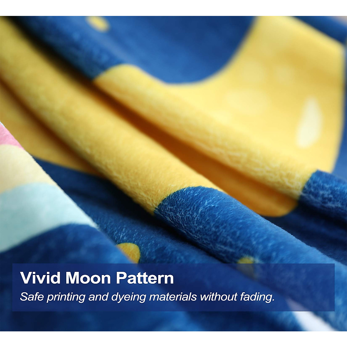 Moon Throw Blanket, I Love You to The Moon and Back Blanket Cute Cartoon Celestial Stars Throw Blanket Super Soft Gifts Throw for Kids and Adults (47" x 60")