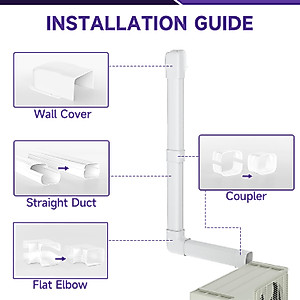 Cestluck 5'' 11 Ft Mini Split Line Set Cover Kit, PVC Decorative Pipe Line Cover Kit for Mini Split Air Conditioner, Central AC and Heat Pumps