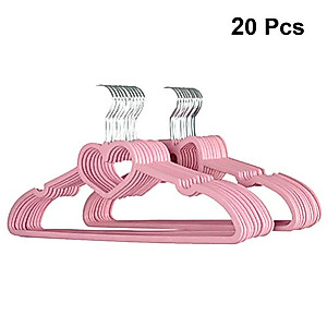 VOSAREA 20PCS Plastic Cloth Hangers Heart Hanger for Suit Shirt Coat Everyday Use