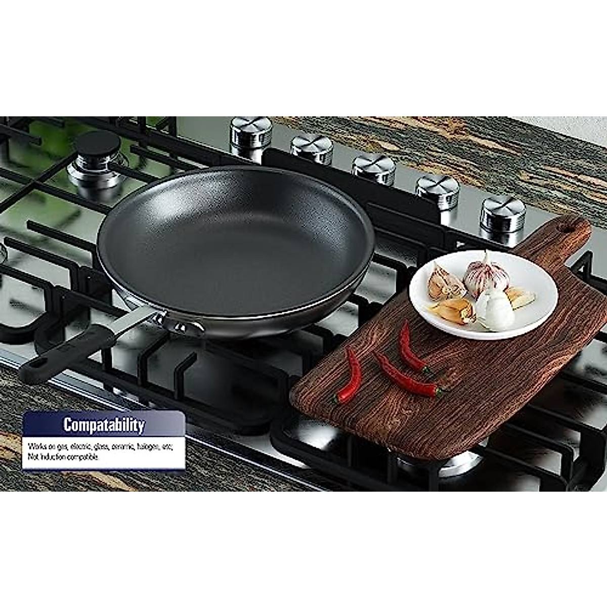 Cooks Standard Professional Aluminum Nonstick Restaurant Fry Pan 10-Inch, Durable Heavy Duty Skillet Pan, Woks,Metalic