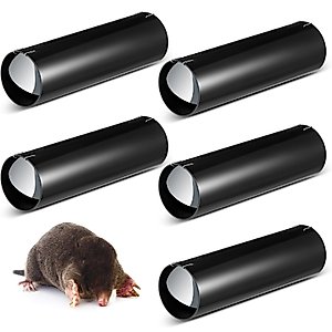 Qualirey 6 Pcs Mole Traps for Lawns Pocket Gopher Trap Catch and Release Live Mole Trap Tunnel Rodent and Gopher Trap Humane Mole Traps for Lawns, Easy to Use, Reusable for Eliminating Pests (Black)