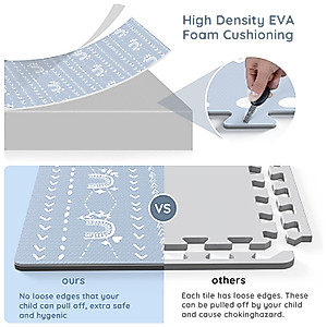 ieBabay Baby Foam Play Mat - 67.2" x 48" Puzzle Floor Mat - Baby Crawling Mat with Interlocking Tiles, Soft Foam Play Mat Floor Tiles for Playroom Nursery Or Home Decor (5.6 x 4 ft, Boho Rainbow)