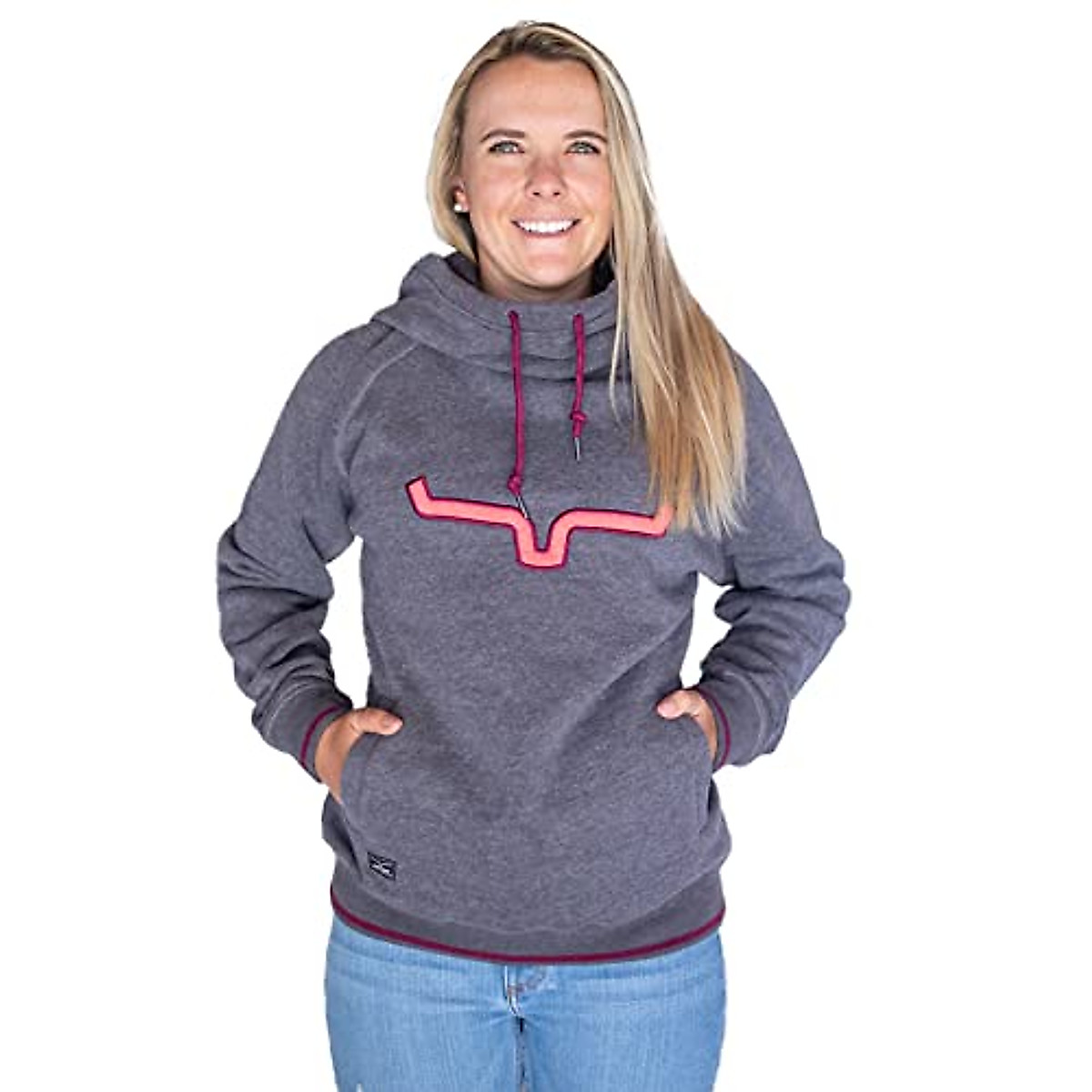 Kimes Ranch Two Scoops Fleece Women’s Hoodie (Large, Rusty Heather)