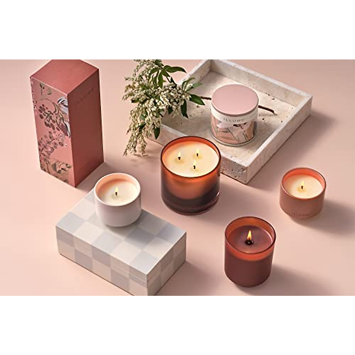 Illume Beautifully Done Essentials Terra Tabac Boxed Glass Scented Soy Candle, 3" L x 3" W x 1" H