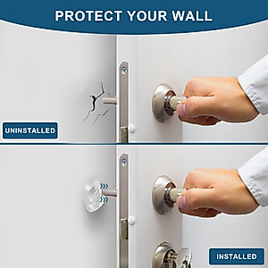 2" Door Stopper Wall Protector with Strong Back Adhesive Reusable Premium Door Stopper for Home Office Protecting Wall Shock Absorbent Gel Self Adhesive Guard Door Bumper Wall Protector - 6 Pcs