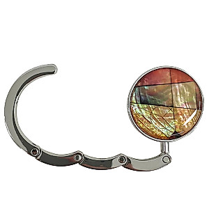 Store-Play Mother of Pearl Purse Hook Magnet Clip Table Handbag Hanger Foldable Table Holder (New Patchwork)