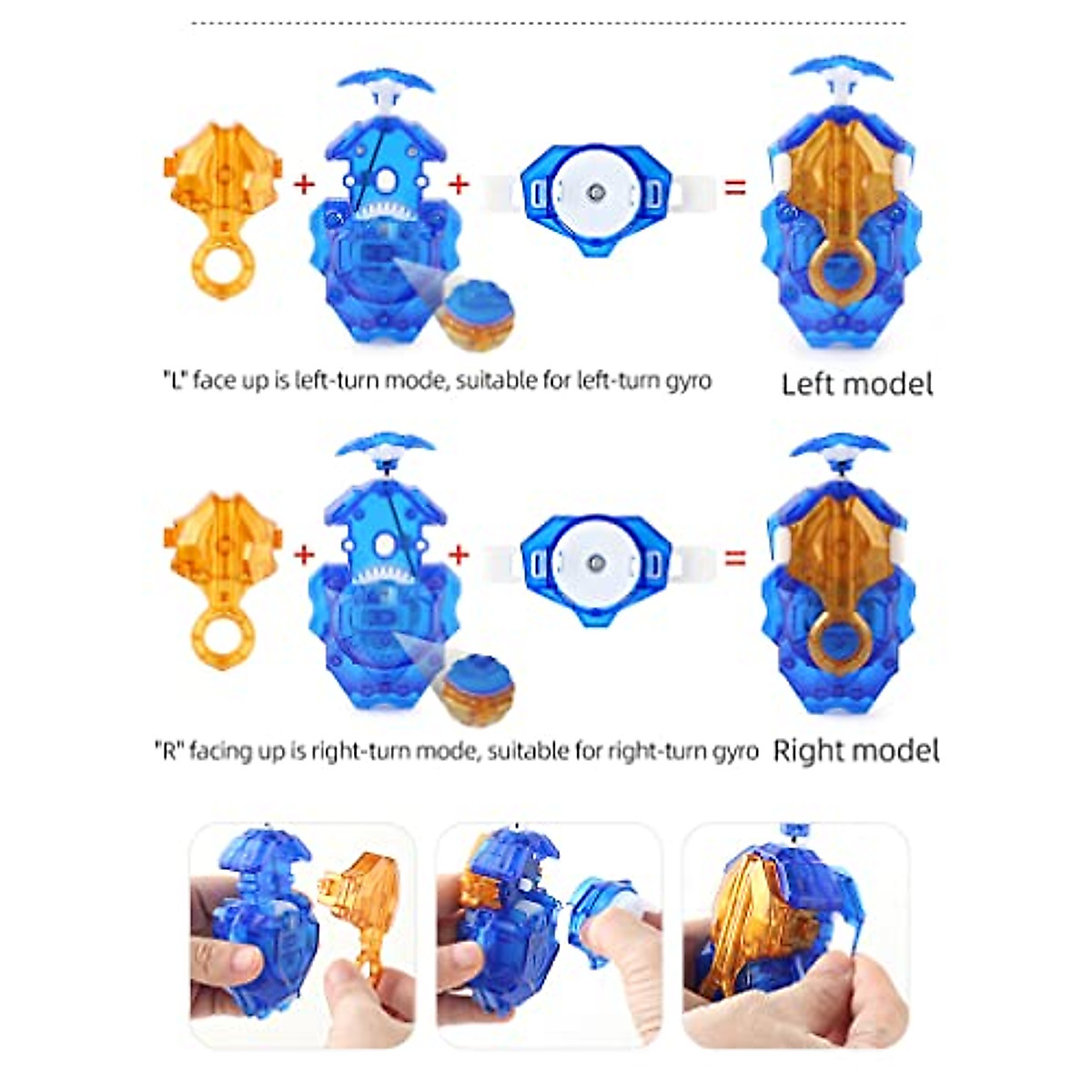 Bey Battle Burst Gyro Blade Toy Set Great Birthday Gift for Children Kids Boys 6 8 + Metal Fusion Attack Top Battling Burst 4 Spinning Tops 2 Two-Way Launcher