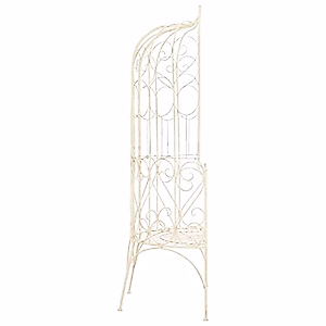 (Fast Delivery) Garden Bench Metal Frame Outdoor Seating Furniture,Patio Wicker Bench Double Seats Chair and for Porch Park Balcony Yard,All Weather Garden Bench 37.4" Iron Antique White