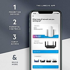 Linksys WiFi 5 Router, Dual-Band, 1,000 Sq. ft Coverage, with Parent Control, Up to 10+ Devices, Speeds up to (AC1200) 1.2Gbps - EA6350-4B
