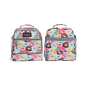 Tilami Rolling Backpack 19 inch with Lunch Bag Wheeled Laptop Backpack, Doughnut