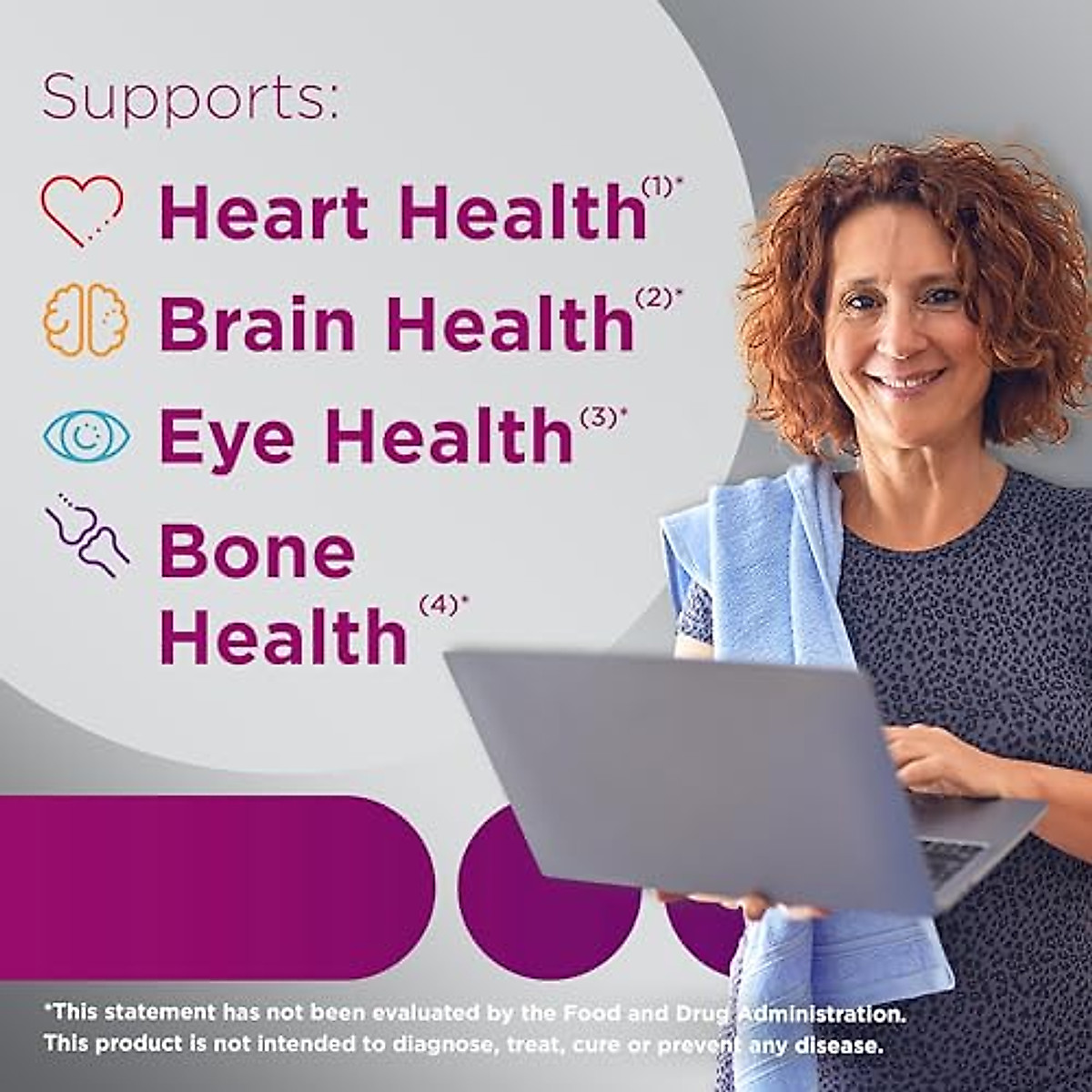 Centrum Silver Women's Multivitamin for Women 50 Plus, Multivitamin/Multimineral Supplement with Vitamin D3, B Vitamins, Non-GMO Ingredients, Supports memory and cognition in older adults - 65 Ct