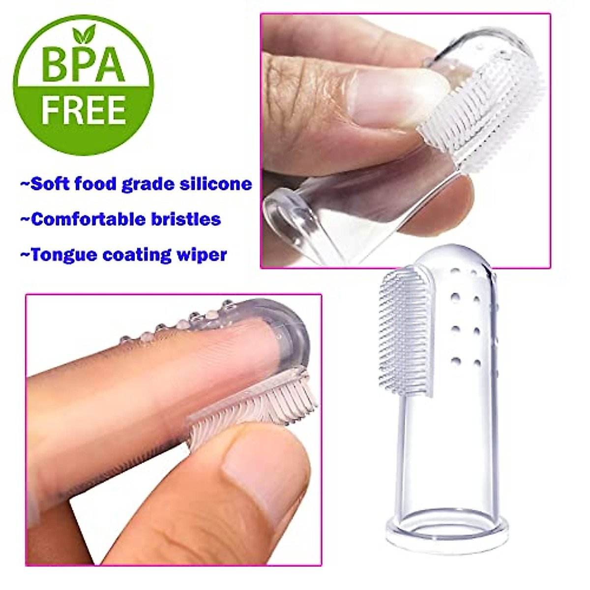 FadaStore 8 Units Pack Pet Finger Toothbrush for Dogs & Cats, Extra Soft Silicone Bristles Professional Dog Toothbrush & Cat Toothbrush, Easy Teeth Cleaning for Dog Dental Hygiene