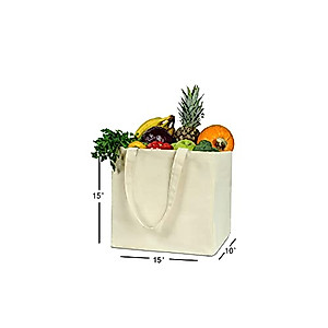 Reusable Grocery Bags XL 3 Pack Heavy Duty Double Bottom Organic Canvas Tote Bags Shopping Bags