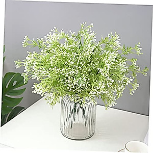 Abaodam 3pcs Artificial Flower Arrangement Outdoor Faux Plants Faux Greenery Plastic Outdoor Plants Artificial Flowers Artificial Greenery Shrubs Plant Decor Decorative Fake Green Plant