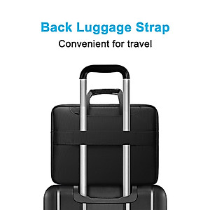 MOSISO 360 Protective Laptop Shoulder Bag Compatible with MacBook Air/Pro,13-13.3 inch Notebook,Compatible with MacBook Pro 14 inch with Front Horizontal&Vertical Pockets&Fix Handle&Belt, Black