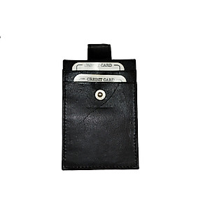 Id Holder with Belt Loop and Credit Card Slots - Genuine Leather