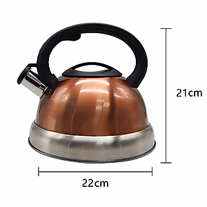 Stove Top Kettle Whistling Tea Kettle 3L Whistling Teapot Stovetop Tea Kettle Stainless Steel Water Boiling Teapot Cool Handle Kettle Kitchen Kettle Stovetop Tea Kettle Stovetop (Color : B, Size : 3