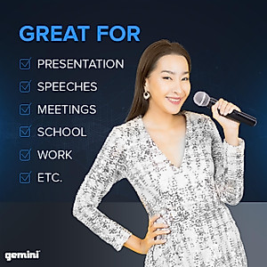 Gemini UHF Wireless Microphone Bundle – Professional Handheld & Lapel Mics, Dual-Channel Receiver, Long Range for Live Performance & Presentations (Hand Held Frequencies 3 + 4)
