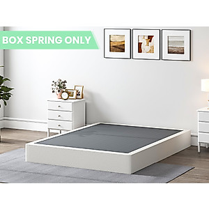 QEROMY 9 Inch High Profile Box Spring, Sturdy Metal Frame Mattress Foundation, Easy Assembly, Quiet & Noise-Free, Queen Size