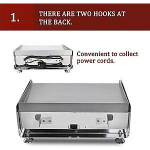 2300W Commercial Electric Frying Pan, Non Stick Temperature Controlled Multi-Functional Snack Kitchen Appliance, Teppanyaki, Pancake, Steak, Fried Rice, Fried Egg, Teppanyaki Squid, Etc