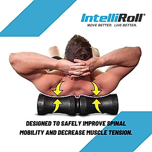 IntelliRoll Max Sport | Textured Extra Firm Density Foam Roller for Muscle Trigger Point Massage, Physical Therapy and Exercise | Advanced Roller Optimized for Neck & Spine, Relieve Back Muscle Pain
