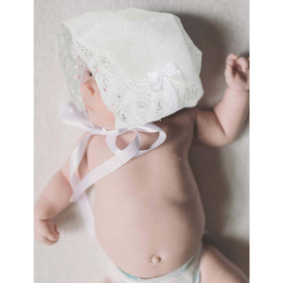 Battenburg Baby Linen Keepsake Bonnet - Made in USA