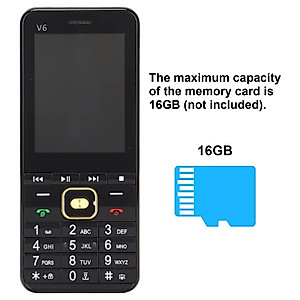 PUSOKEI V6 2G GSM Unlocked Cell Phone,2000mAh battery Long Standby Seniors Cell Phone,2.8in HD Screen Four Cards Four Standbys Cellphone for Elderly and Kids(black)