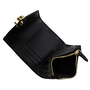 Michael Kors Carmen Medium Flap Wallet (Leather, Black)