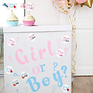 Touchdowns or Tutus Gender Reveal Poster Sign Party Supplies Decorations Boy or Girl with 72 Pcs Gender Reveal Stickers for Summer Baby Shower Gender Reveal Decorations (Touchdowns or Tutus)