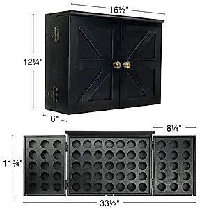 Excello Global Products Barndoor K Cup Cabinet - Wall-Hanging or Standing - Holds 65 K Cups (Black)