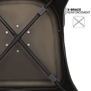 MoNiBloom Metal Dining Chair Set of 4 Stackable Indoor 17.5" Seat Height Bar Chairs with Back Outdoor Side Metal Kitchen Chairs for Bistro Cafe Side Restaurant Use, Gunmetal