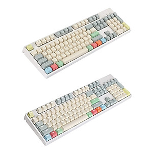 HFSECURITY Canvas Color Design PBT Backlit Keycaps for Cherry Mx Switch 87 104 108 Keys Mechanical Gaming Keyboard Keycaps Replacement DIY (108Canvaskeycaps)