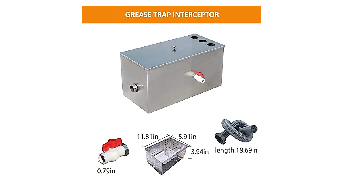 Efficient Grease Trap for Restaurants with 3 Inlets