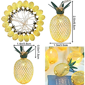 ZYPNB 20LED Solar String Lights Outdoor, 16ft Metal Pineapple Shape Solar Garden Light, Waterproof Solar Powered Hanging Light for Outdoor Garden Decoration Home Party Lamp
