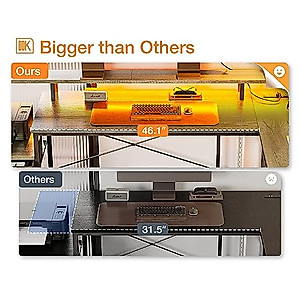 ODK L Shaped Desk with File Drawer, 75" Reversible L Shaped Computer Desk with Power Outlet & LED Strip, Home Office Desk with Storage Shelves, Gaming Desk with Monitor Shelf, Corner Desk, Grey Oak