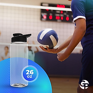 26 oz Water Bottle, Tritan Sports Water Bottle for Gym and Team Sports, School Water Bottle, BPA Free Water Bottle with Flip Top, 4-Pack, Made in USA by Gary Plastic Packaging