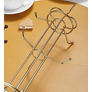 Berglander Gold Coffee Mug Holder, Stainless Steel Coffee Cup Holder Stand Easy to Hang and Take Avoid Crowded Collision Design, Beautiful Decoration Mug Rack Tree Mug Hooks Easy to Clean
