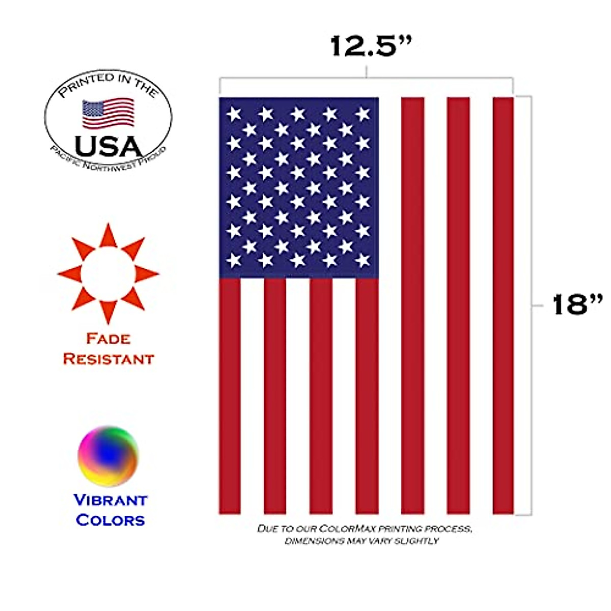 Toland Home Garden 111266 USA American Flag 12x18 Inch Double Sided American Garden Flag for Outdoor House Patriotic Flag Yard Decoration