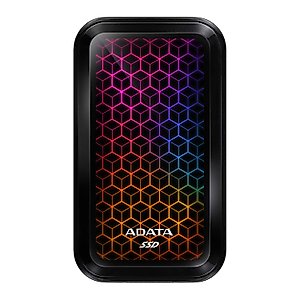 ADATA RGB SE770G 512GB USB3.2 Type-C Fast Transfer Gaming and Personal External SSD (ASE770G-512GU32G2-CBK)