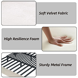 VITOVMA Queen Size Sofa Bed, 63'' Large Velvet Sleeper Loveseat with USB Ports & Phone Holder, Upholstered Sleeper Sofa Couch with Pullout Bed, Carbon Steel Frame, Pillow-top Armrest (Beige)