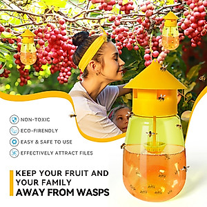 ITISBLTN 2 Packs Wasp Trap – Extra Large Yellow Jacket Trap Reusable Outdoor Hanging Ground Bee Wasps Killer Traps for Outside Garden, Patio, Backyard, Camping