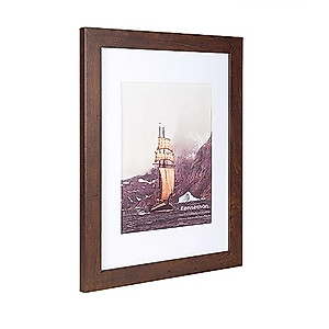 kennethan 11x14 Picture Frame Dark Brown 2 Pcs in 1 set 11x14 Frame can Display 8x10 Picture with Mat or 11x14 Without Mat on the Wall