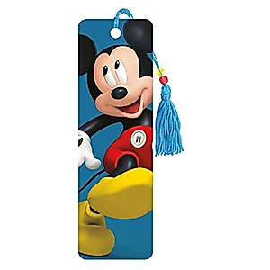 Classic Disney Disney Mickey and Minnie Mouse Bookmark Set - Bundle with 1 Mickey Mouse Bookmark, 1 Minnie Mouse Bookmark, and Mickey Roadster Stickers (Mickey Party Favors)