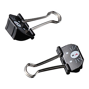 dohobby Cat Metal Binder Clips, Black Medium Paper Clamps Binder Clips, Book Clip Set, for Home Desk Organizers Office Supplies, 12Pcs