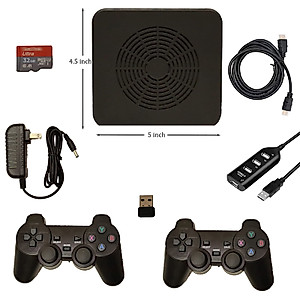 RegiisJoy 8000 in 1 Mini Game Box Pandora Box 18S , Arcade Game Console Support Wi-Fi/LAN Add 50000+ Games, Classic Retro Video Console 2 Wireless Controllers fits 4K TV